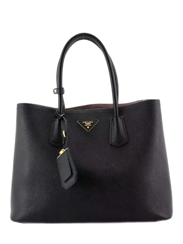 Prada Cuir Double Saffiano Leather Tote Bag - Black