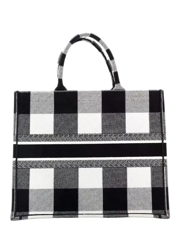 Dior Book Embroidered Canvas Large Tote Bag - Black