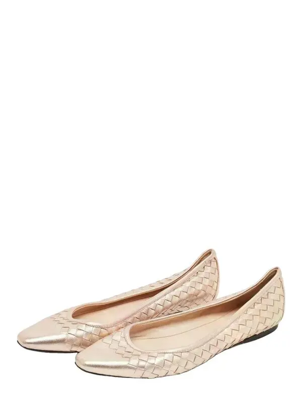 Bottega Veneta Intrecciato Ballet Flats - Gold