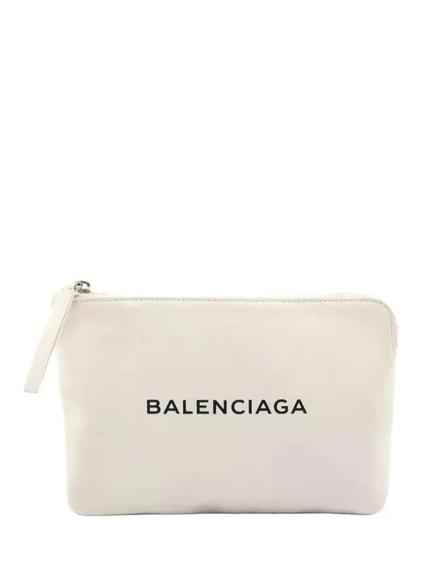 Balenciaga 2018-2026 Leather Everyday Pouch M Clutch Bag - White