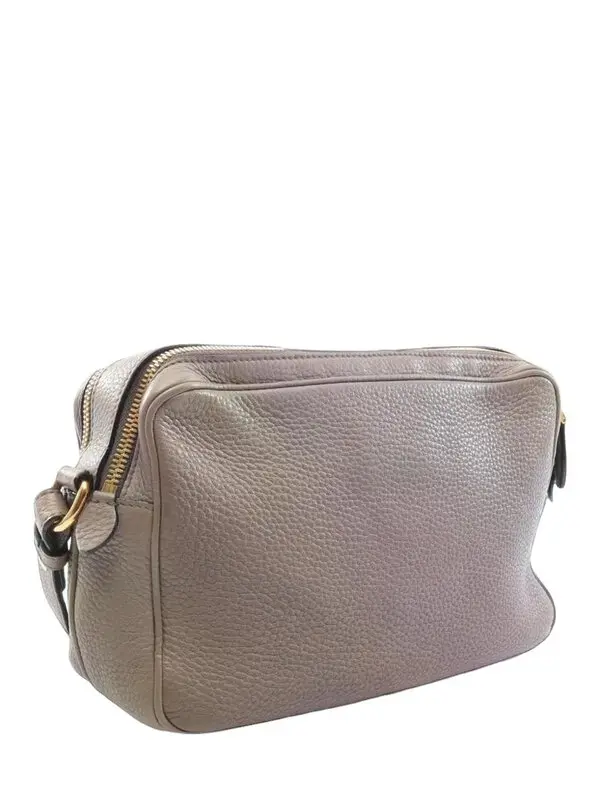 Prada Vitello Daino Double Zip Camara Crossbody Bag - Grey