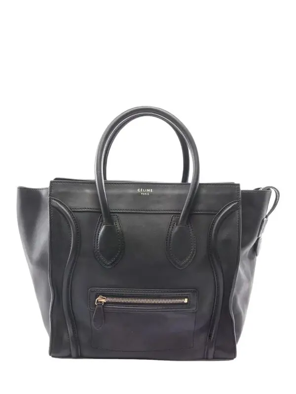 Celine 2000-2026 Mini Calfskin Luggage Tote Bag - Black