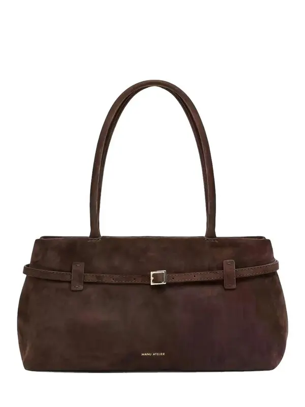 Manu Atelier Le Cambon East West Suede Shoulder Bag - Brown