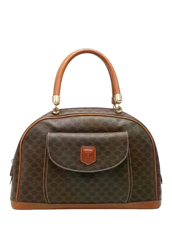 Celine Macadam Coated Canvas Dome Top Handle Bag - Brown