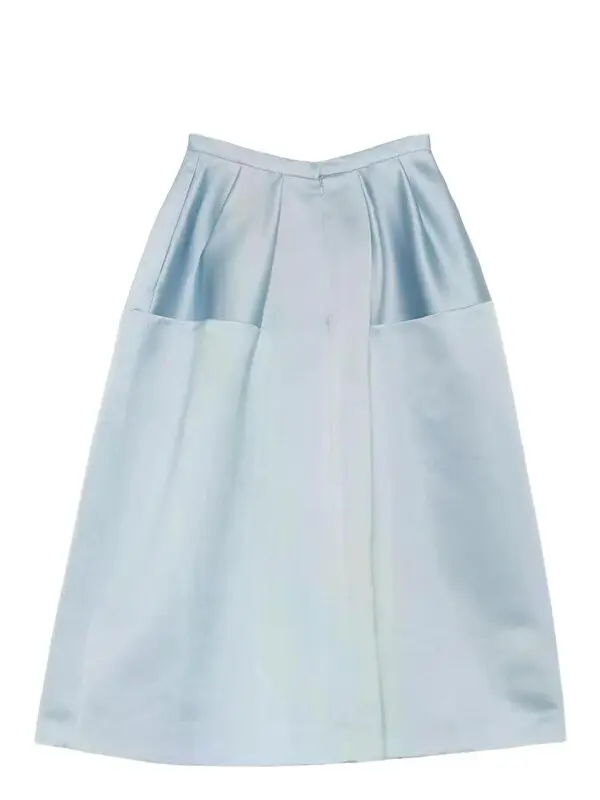 Dice Kayek Pleated Satin-finish Midi Skirt - Blue
