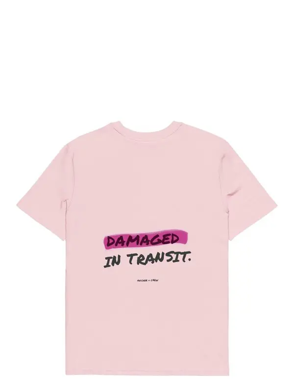 ANCHOR & CREW Cotton Out For Delivery Annotations Organic Cotton T-shirt - Pink