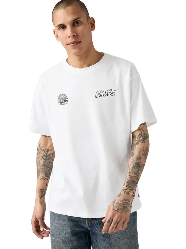 LEVI'S Vintage Graphic T-shirt - Levis Logo Grid White