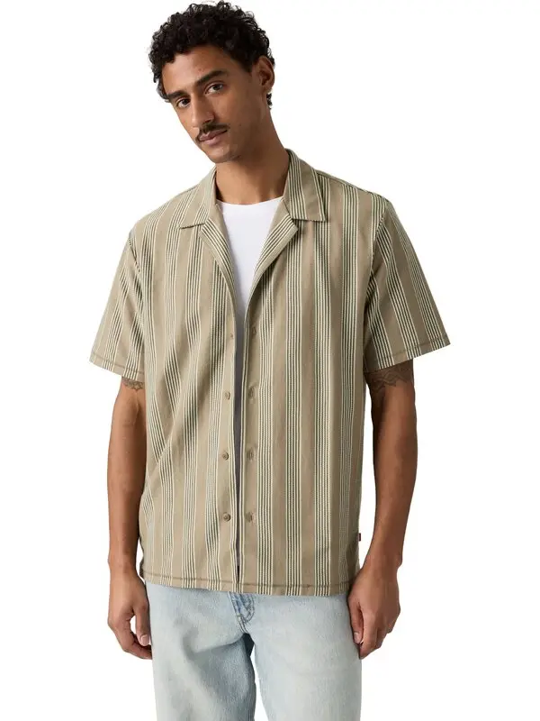 LEVI'S Knit Camp Shirt - Declan Stripe Brindle