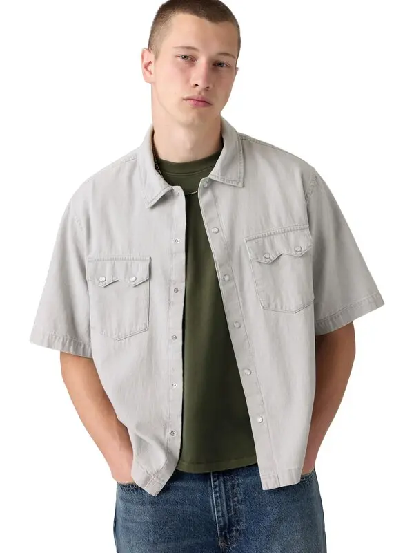 LEVI'S Boxy Western Short-sleeve Shirt - Smokey Cloud