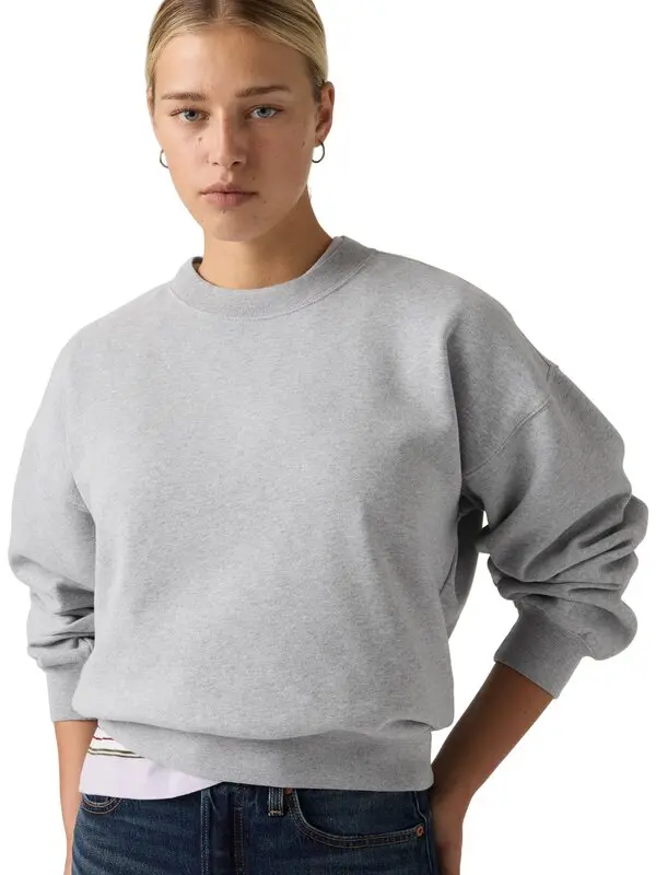 LEVI'S Boxy Crewneck Sweatshirt - Silver Heather Gray