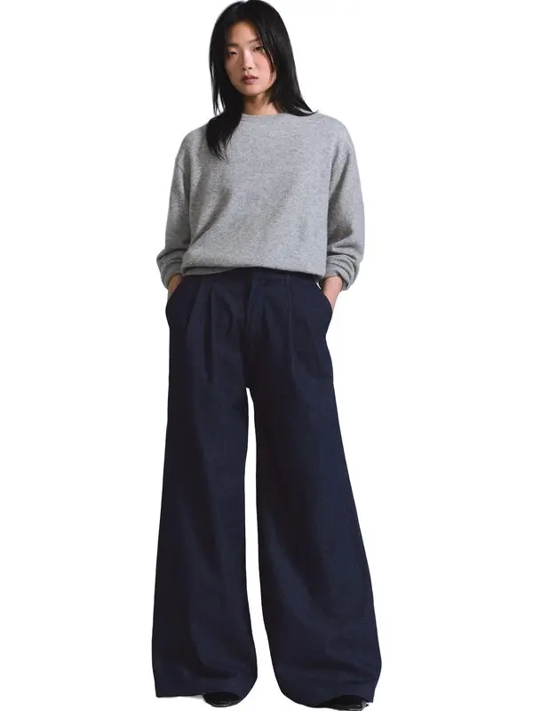 LEVI'S Denim Pleat Wide-leg Pants - Rinse