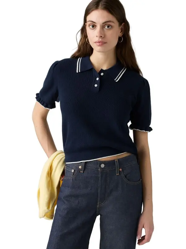 LEVI'S Supersoft Summer Short-sleeve Polo Sweater - Navy