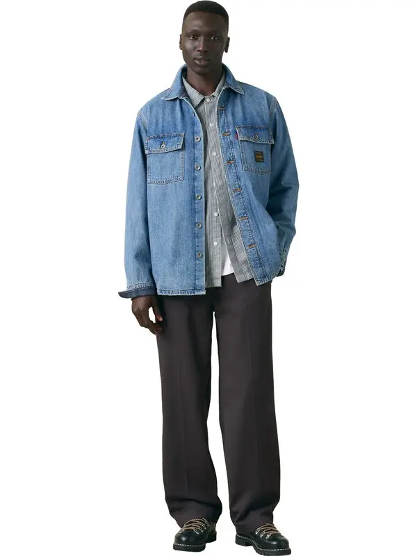LEVI'S Loose Pleated Work Chino Pants - Pitbull Grey