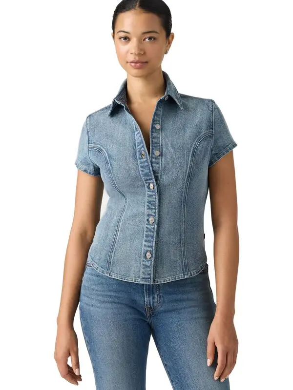 LEVI'S Short-sleeve Fitted Denim Shirt - Hazy Days