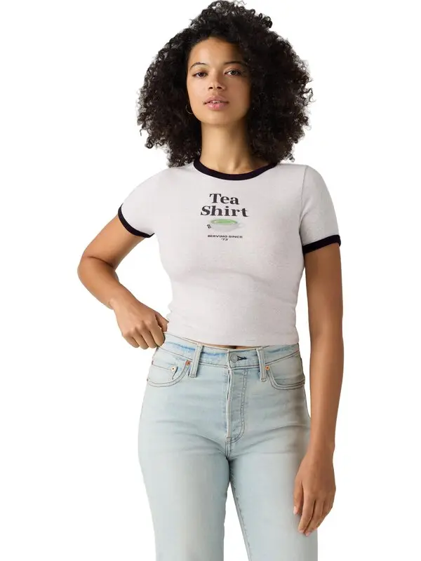 LEVI'S Graphic Hayes Cropped Tee - Orbit Heather Gray/anthracite