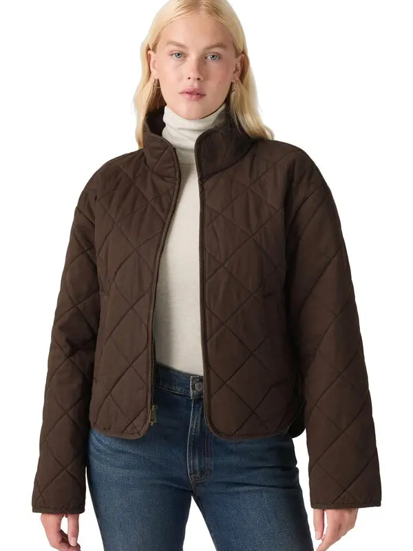 LEVI'S Diamond Quilted Cotton Jacket - Brown