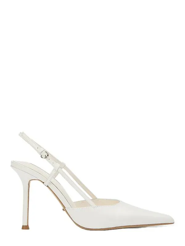 TONY BIANCO Nesta Pointed Toe Stiletto Slingback Heels - Milk Capretto