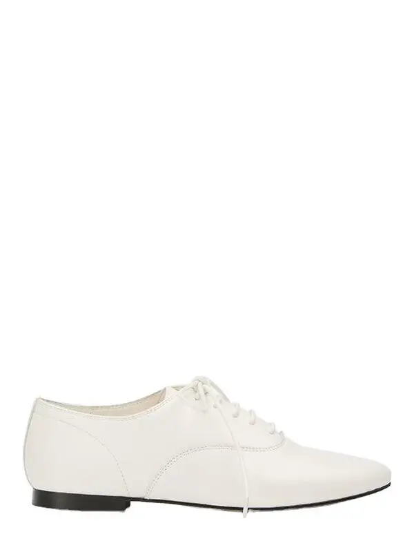 TONY BIANCO Crew Lace Up Oxford Flats - White Nappa