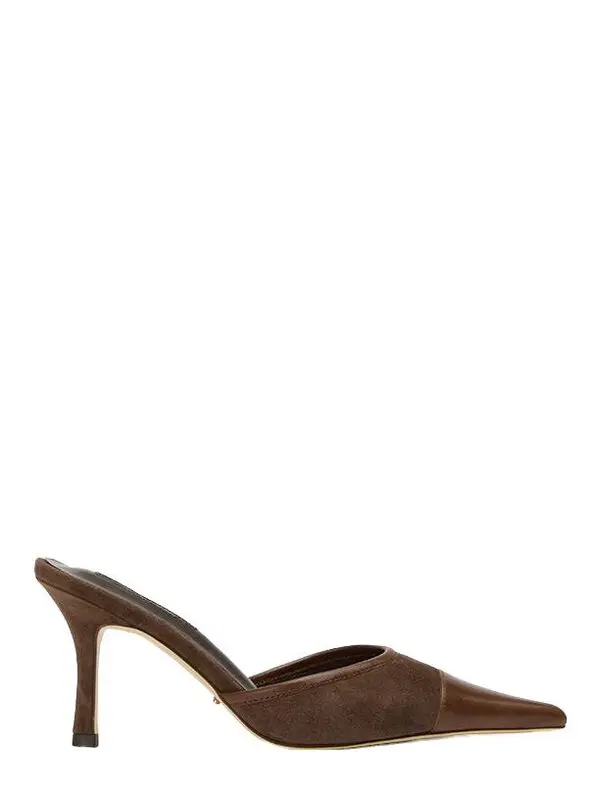 TONY BIANCO Savant Pointed Toe Stiletto Mule - Espresso Suede/choc