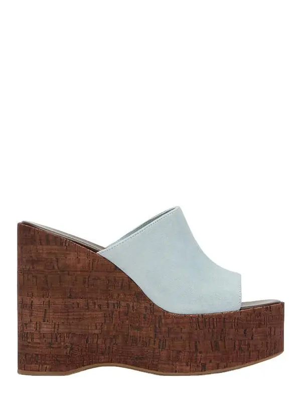 TONY BIANCO Villa Suede Wedge Mule - Sky Suede