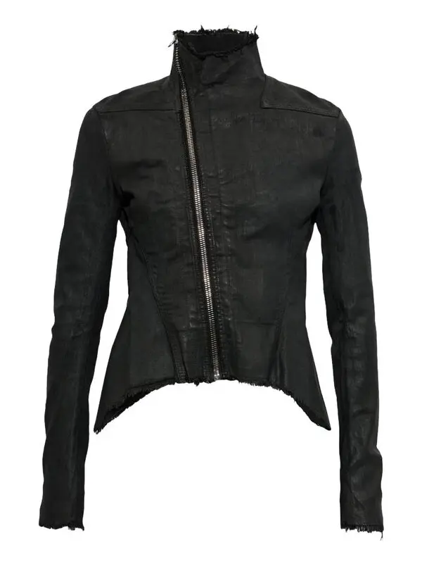 Rick Owens Asymmetrical Zip-up Denim Jacket - Black