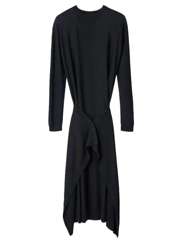 LEMAIRE Wool Blend Long Dress - Black