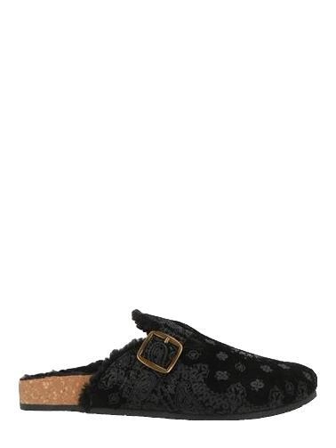 ARIZONA LOVE Suede Mules With Print And Buckle Fastening - Black