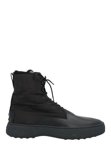 TOD'S Lace-up Leather And Nylon Ankle Boots - Black