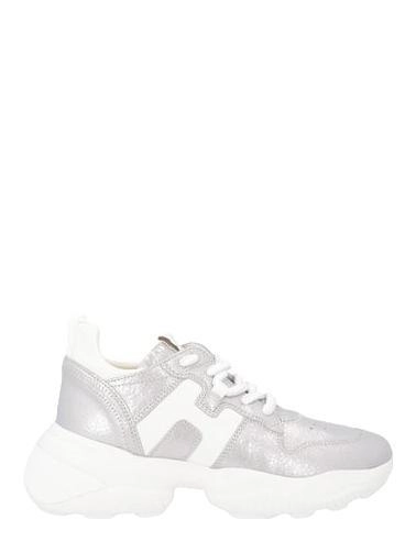 Hogan Metallic Leather Lace-up Sneakers - Silver