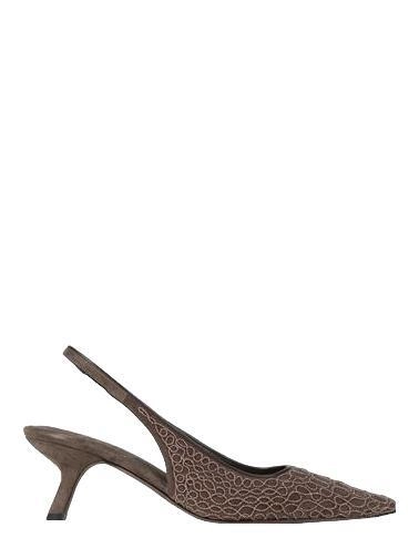 Brunello Cucinelli Suede Slingback Pumps - Beige