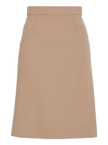 Dolce & Gabbana Midi Skirt Sand Size Virgin Wool - Beige