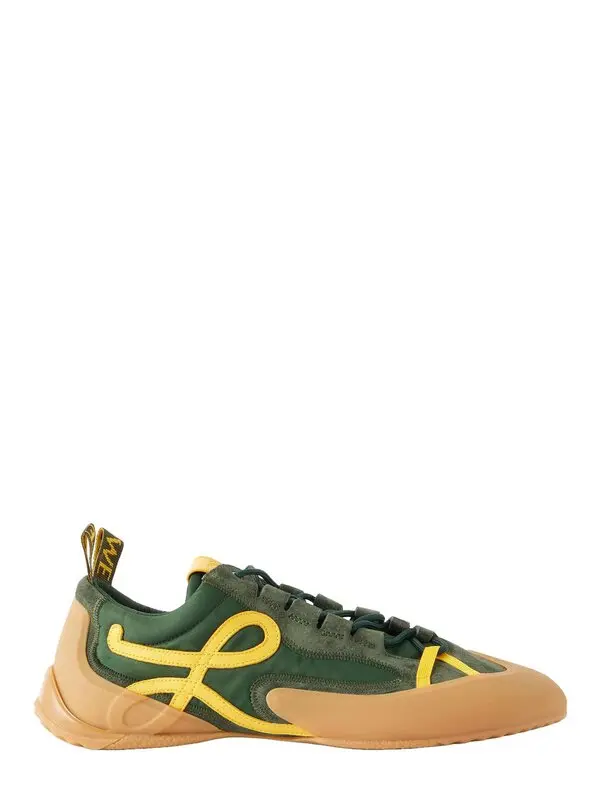 Loewe Grip Suede-trimmed Nylon Sneakers - Green