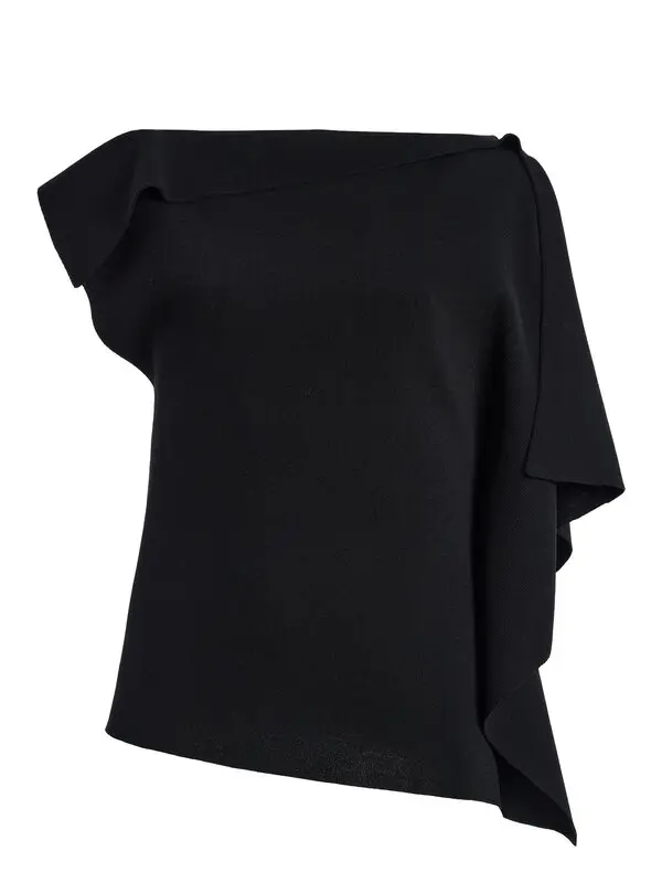 HOUSE OF DAGMAR Draped Knit Top - Black