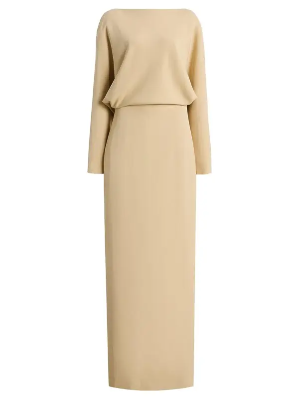 HOUSE OF DAGMAR Billow Wool-blend Maxi Dress - Neutral
