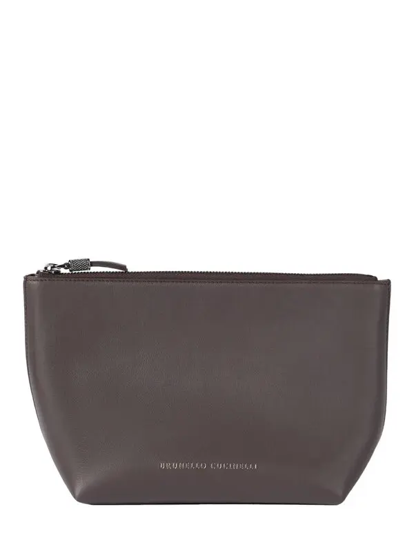 Brunello Cucinelli Calfskin Pouch - Brown