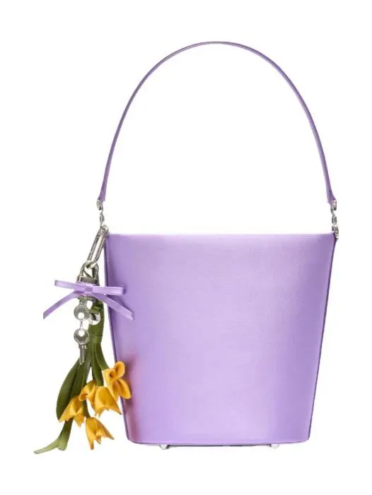 SELF-PORTRAIT Satin Bucket Bag - Lilac