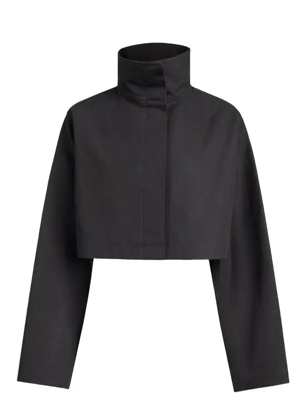 Alaïa High-neck Cropped Jacket - Black/black