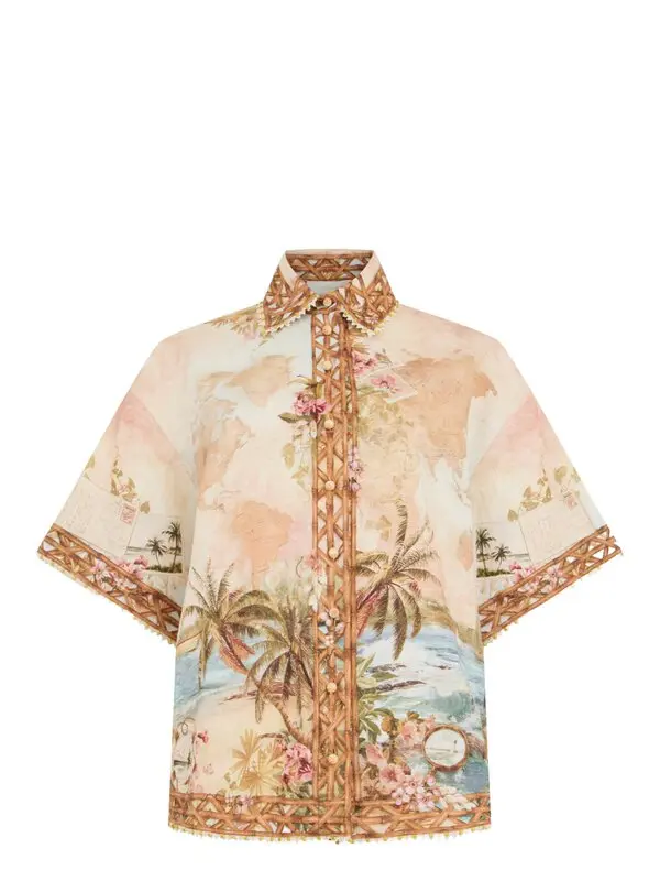 Zimmermann Mahon Short-sleeved Shirt - Multi-color