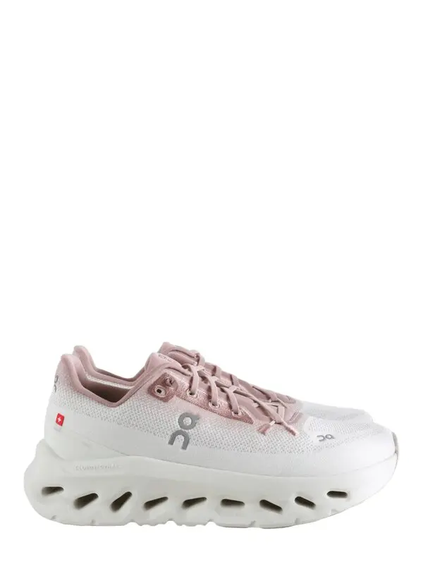 On Round Toe Lace Up Sneakers - White