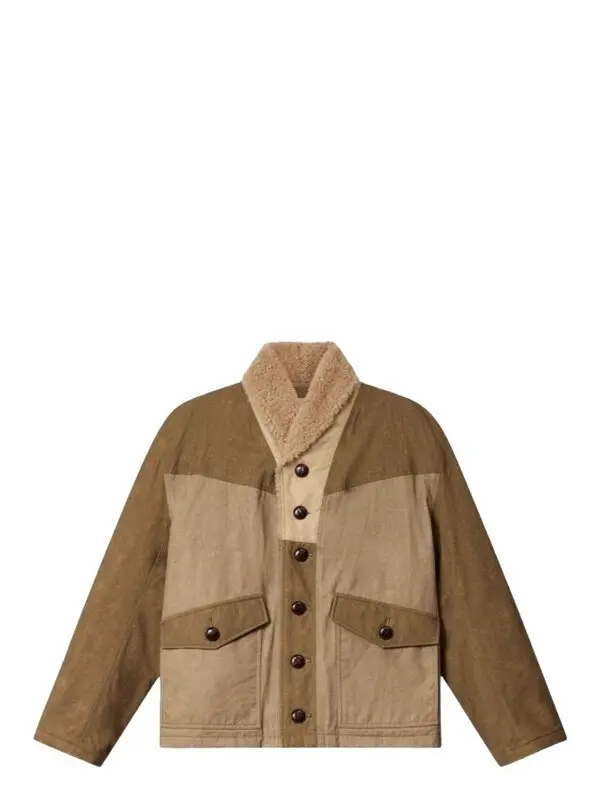 Isabel Marant Étoile Oversized Patchwork Jacket With Shawl Collar - Khaki