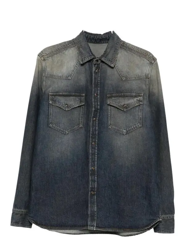 NINE:INTHE:MORNING Long-sleeve Denim Shirt - Blue