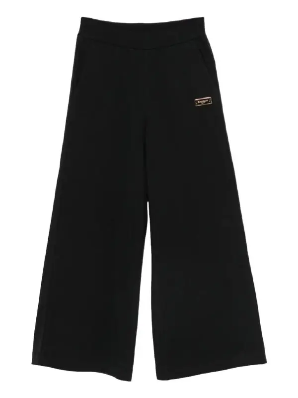Balmain Logo Plaque Trousers - Black