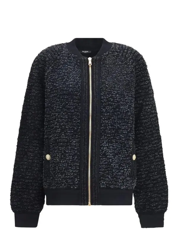Balmain Sequin-trim Zip Jacket - Black