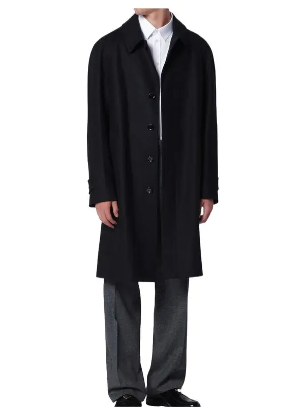 LARDINI Long-sleeved Classic Collar Coat - Black