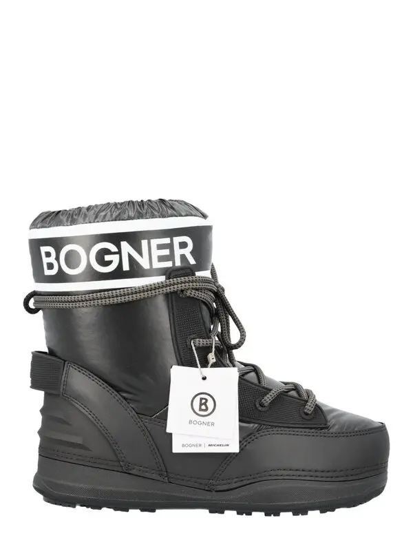 Bogner Logo Lace-up Mid-calf Boots - Black