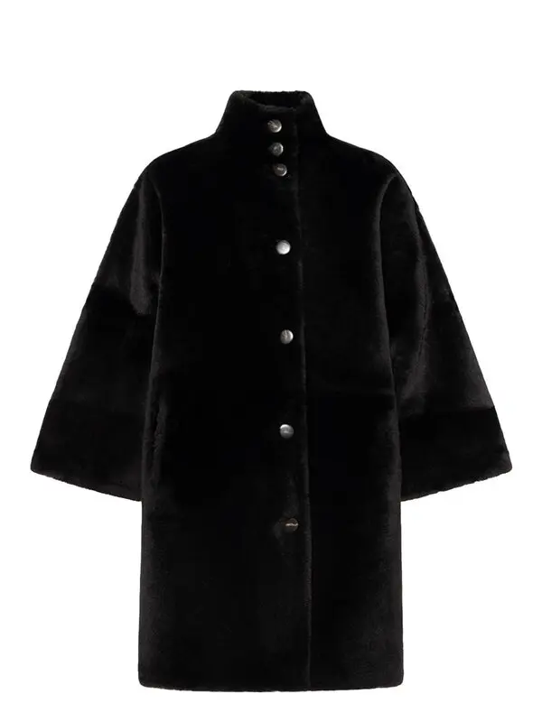 YVES SALOMON Oversized Shearling Coat - Brown