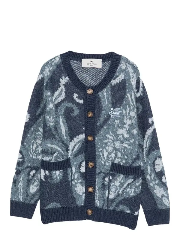 Etro Paisley-print Cardigan - Blue