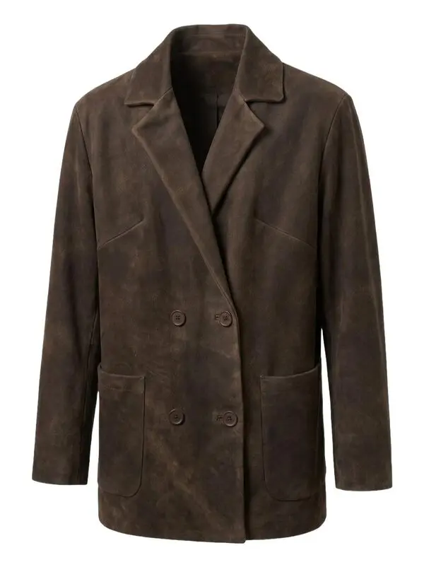 SALVATORE SANTORO Double-breasted Leather Jacket - Brown