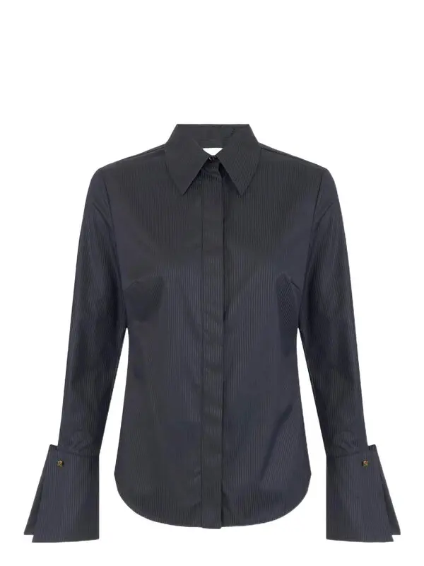 Elisabetta Franchi Striped Oversized-cuff Shirt - Black