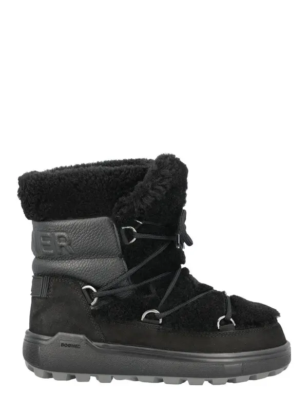 Bogner Quilted Lace-up Boots - Black
